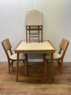 Vintage Stakmore Folding Table And Chairs