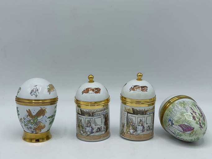 Four Beatrix Potter Crummle Boxes