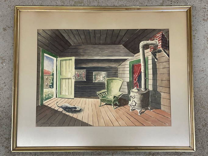 Hobson Pittman. Watercolor, Interior Scene (#0276) on Feb 24, 2023 ...
