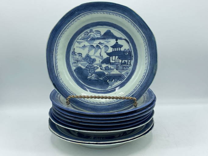 Nine Chinese Canton Plates