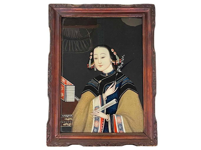 Chinese Reverse Glass Portrait (#0382) on Feb 24, 2023 | Briggs Auction ...