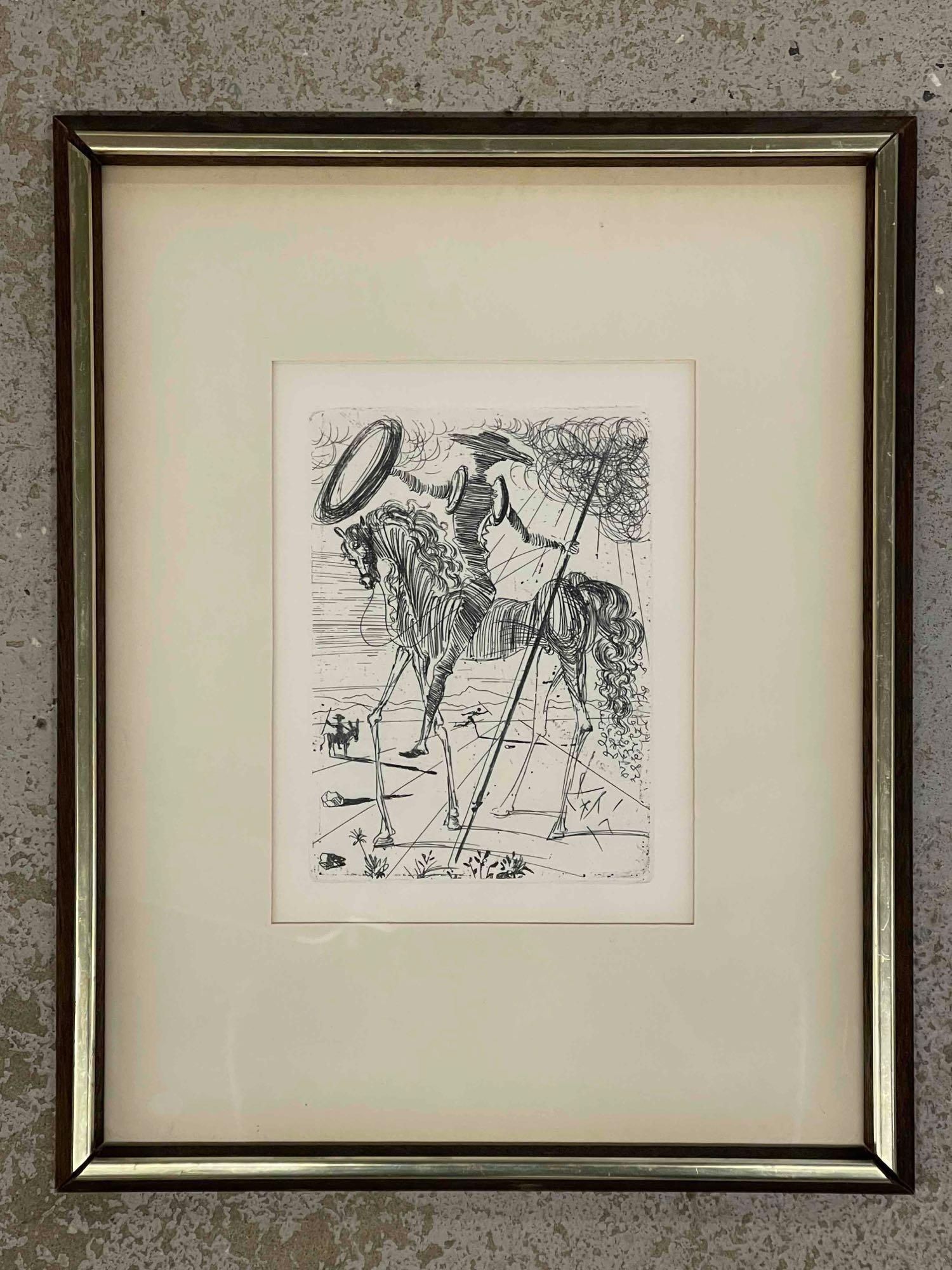 Salvador Dali. Etching, Don Quixote