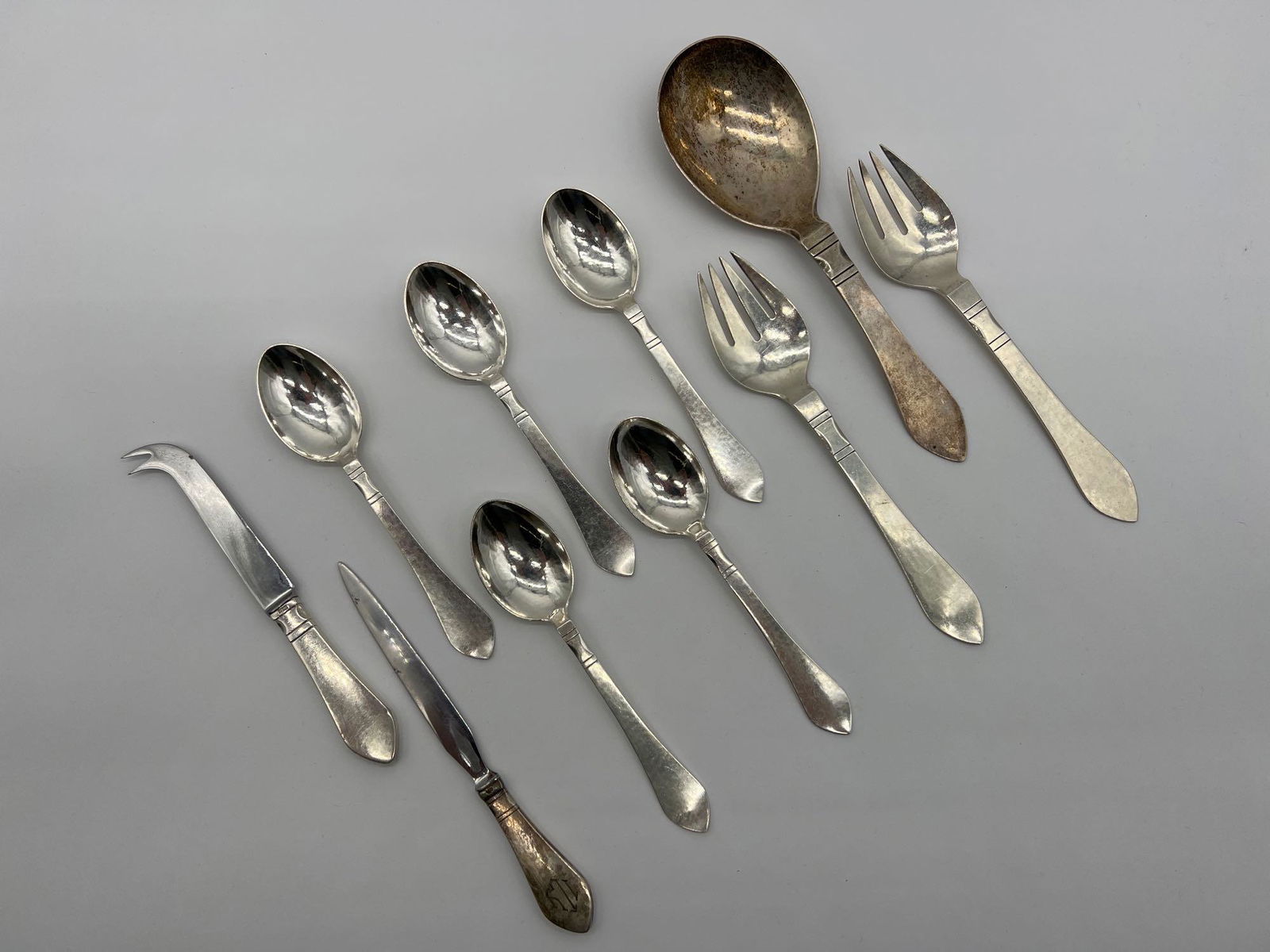 Ten Pieces Of Georg Jensen Silver Flatware Auction