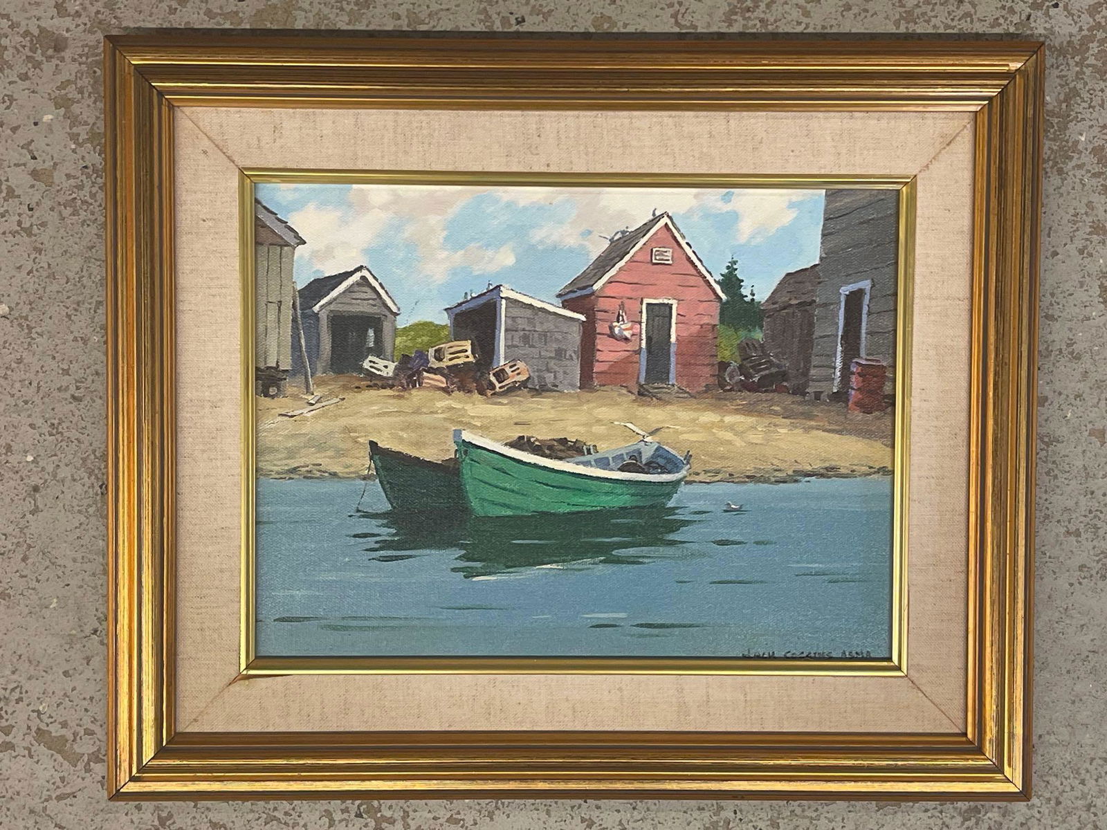 Jack Coggins. Oil/panel, Cape Dories Auction
