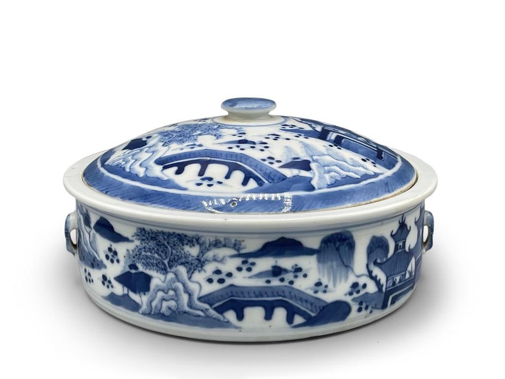 19th C. Chinese Canton Vegetable Dish Auction