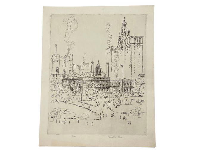 Salvatore Pinto. Etching, New York City