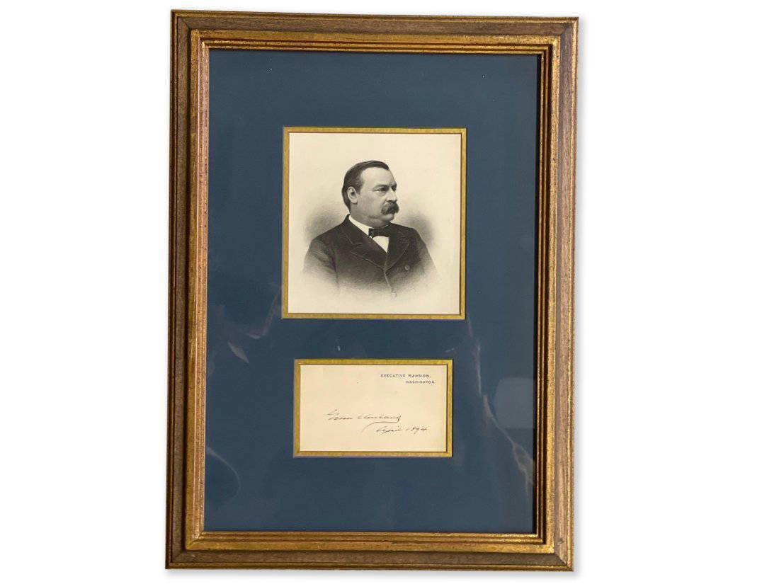Grover Cleveland Engraving And Signature Auction