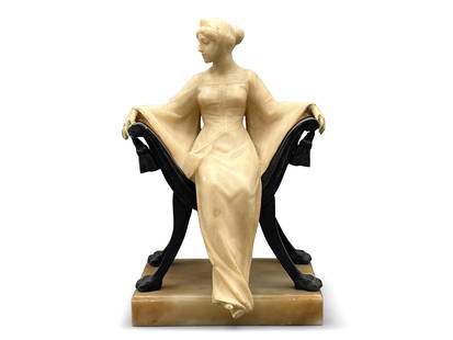 Italian Alabaster Sculpture Art Pedestal