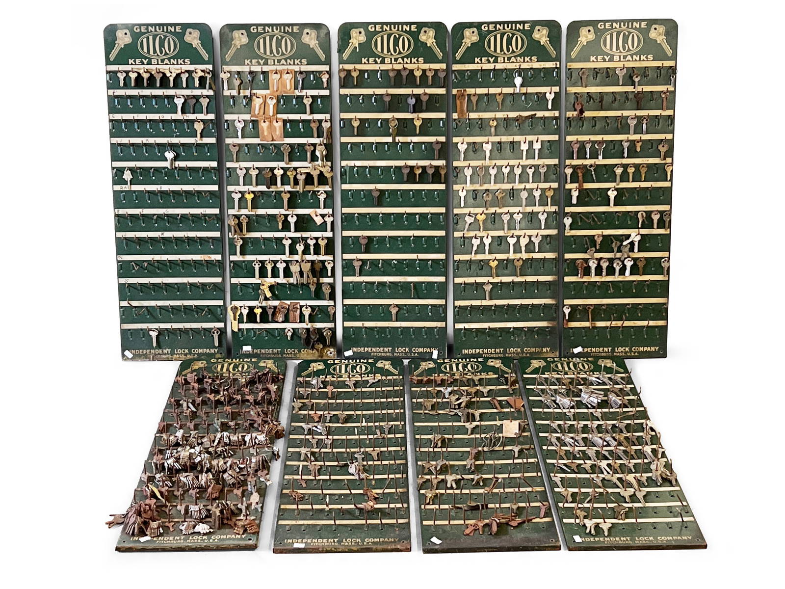 Nine Ilco Key Display Racks With Keys Auction