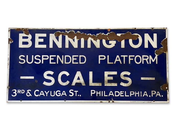 Bennington Scales Porcelain Sign