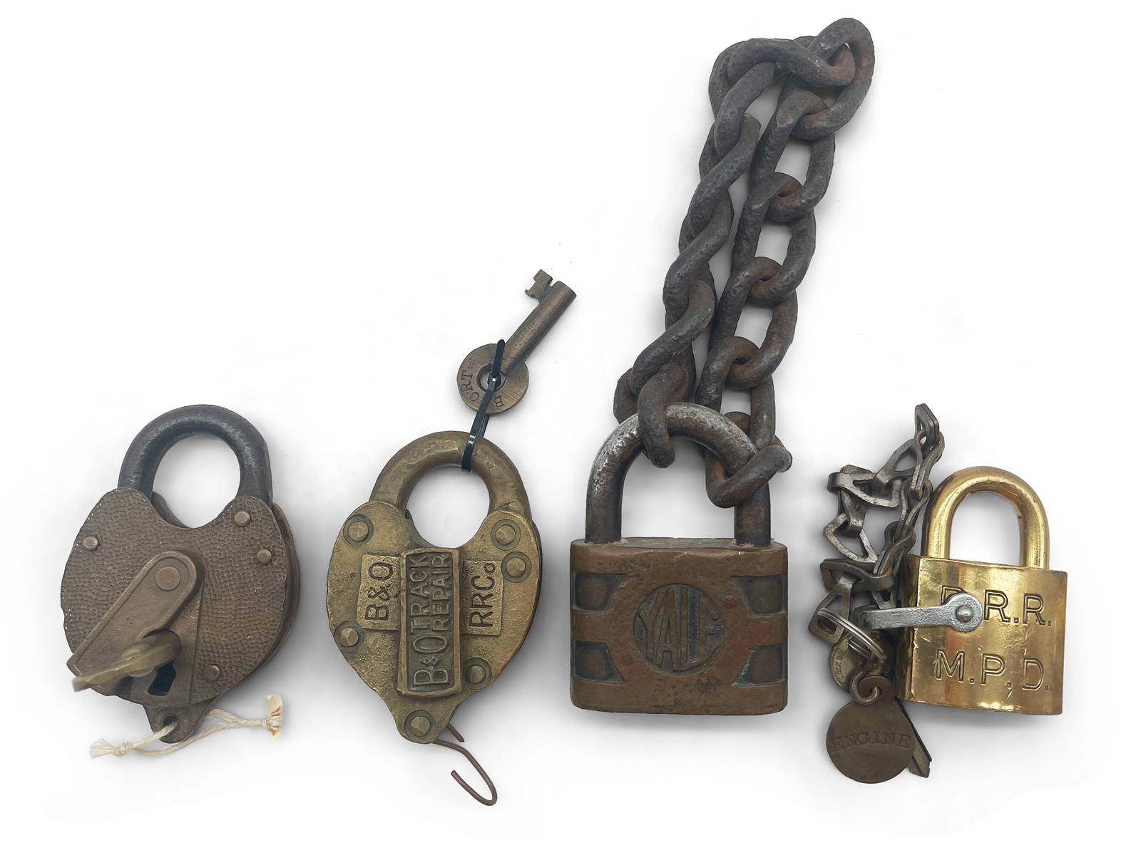 Four Early 20th C. Railroad Padlocks Auction