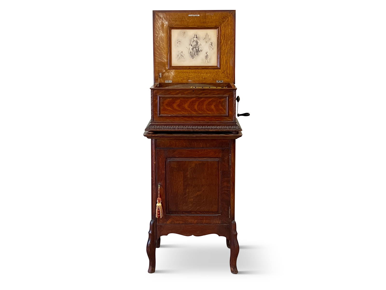 Regina Double-comb Disc Music Box And Stand Auction