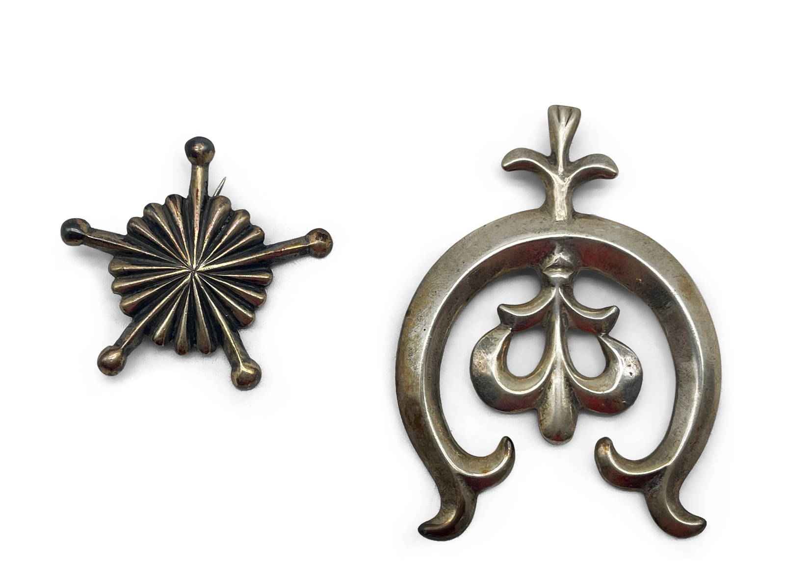 Two Pendants: Navajo Silver Naja And Star Auction