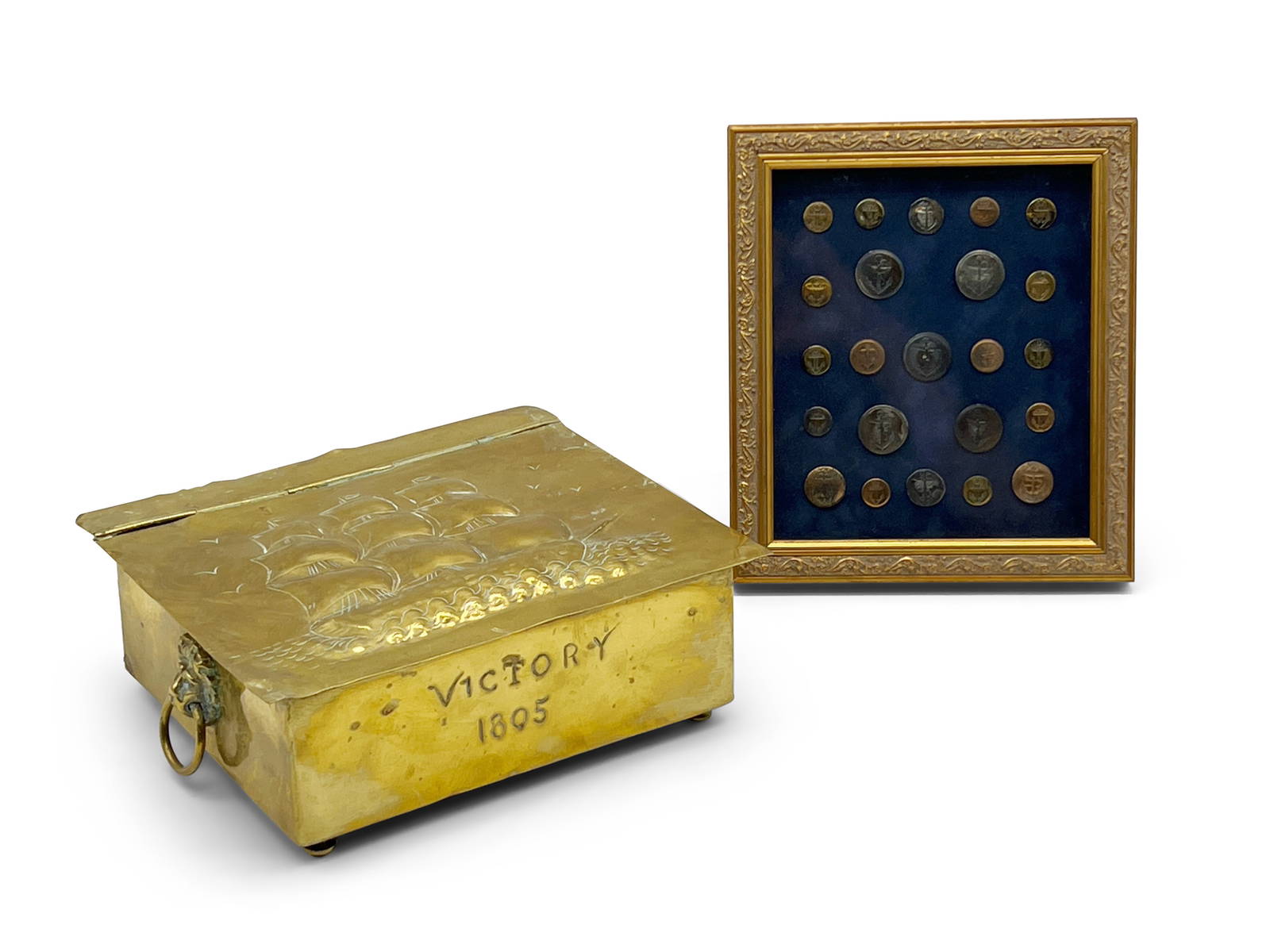 Victory 1805 Brass Box And Naval Buttons Auction