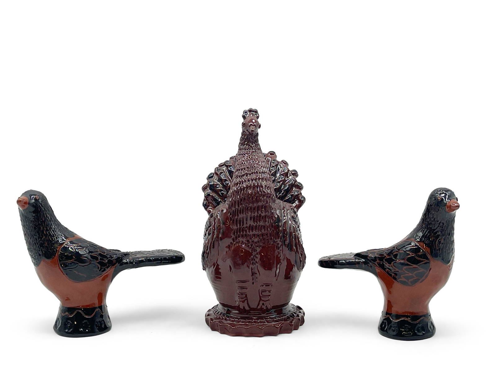 Three Redware Pottery Bird-form Banks Auction