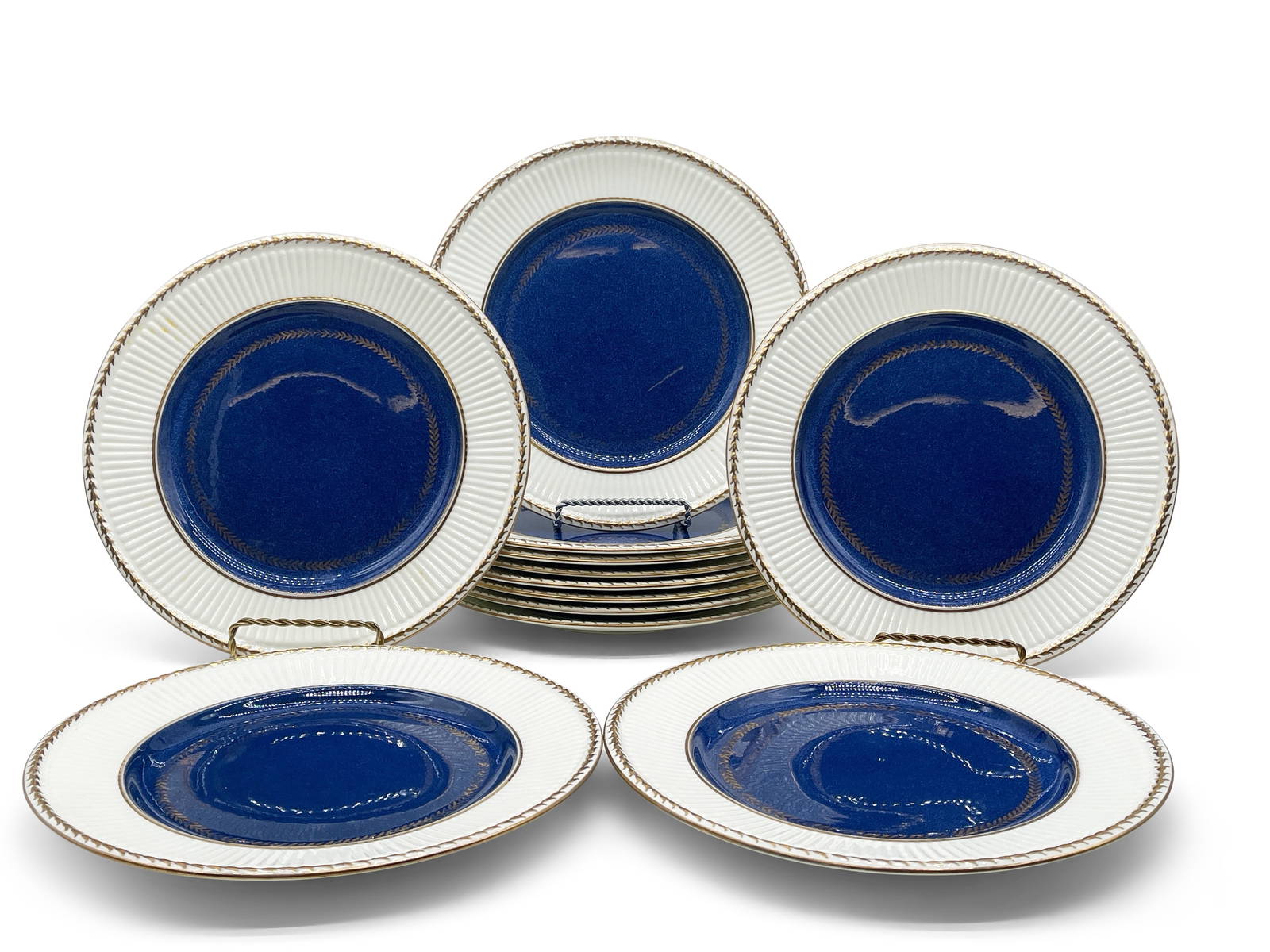 12 Wedgwood Edme Cobalt Plates Auction