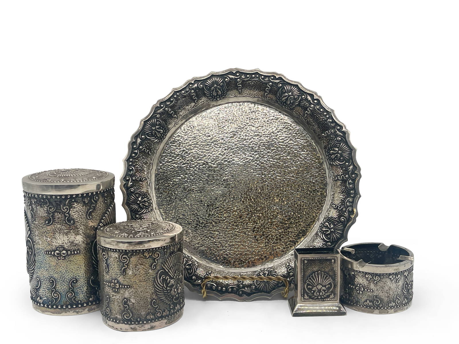 Persian 850 Silver Smoking Set Auction
