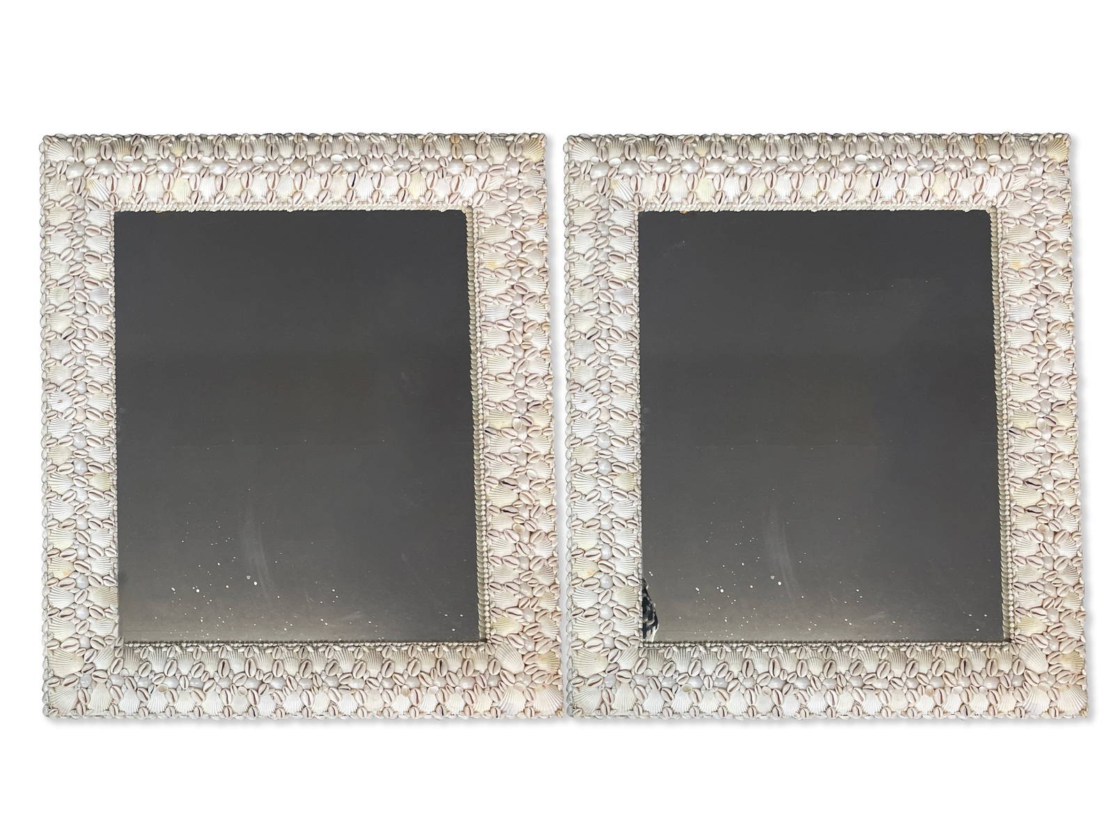 Two Decorator Shell-framed Mirrors Auction