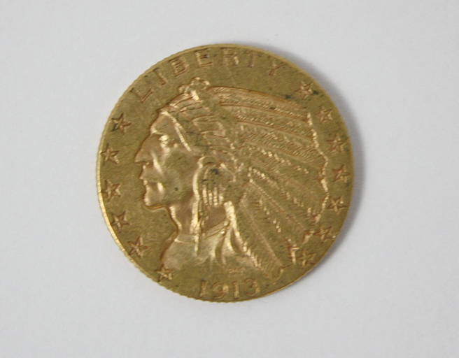1913 5 Dollar Gold Piece, Vf
