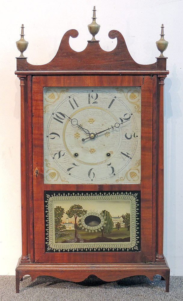 19th C. Henry Terry Pillar-and-Scroll Mantle Clock