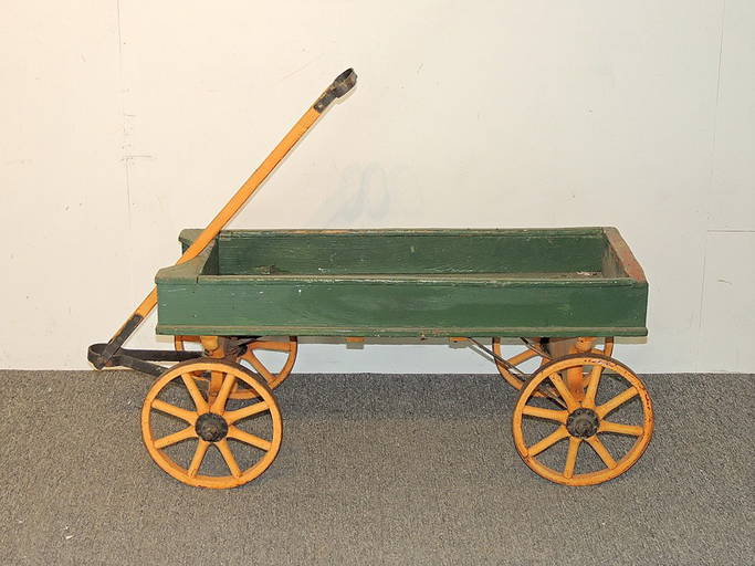 Painted Wooden Pull Wagon