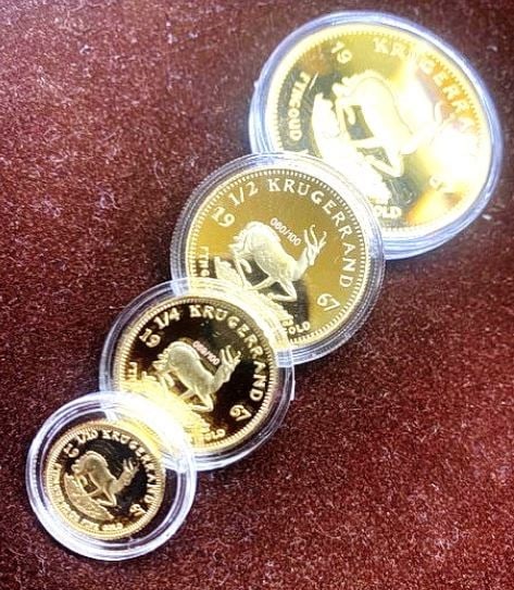 Limited Edition Collection ? All 4 Sizes Krugerrand .999 Gold Plated ...