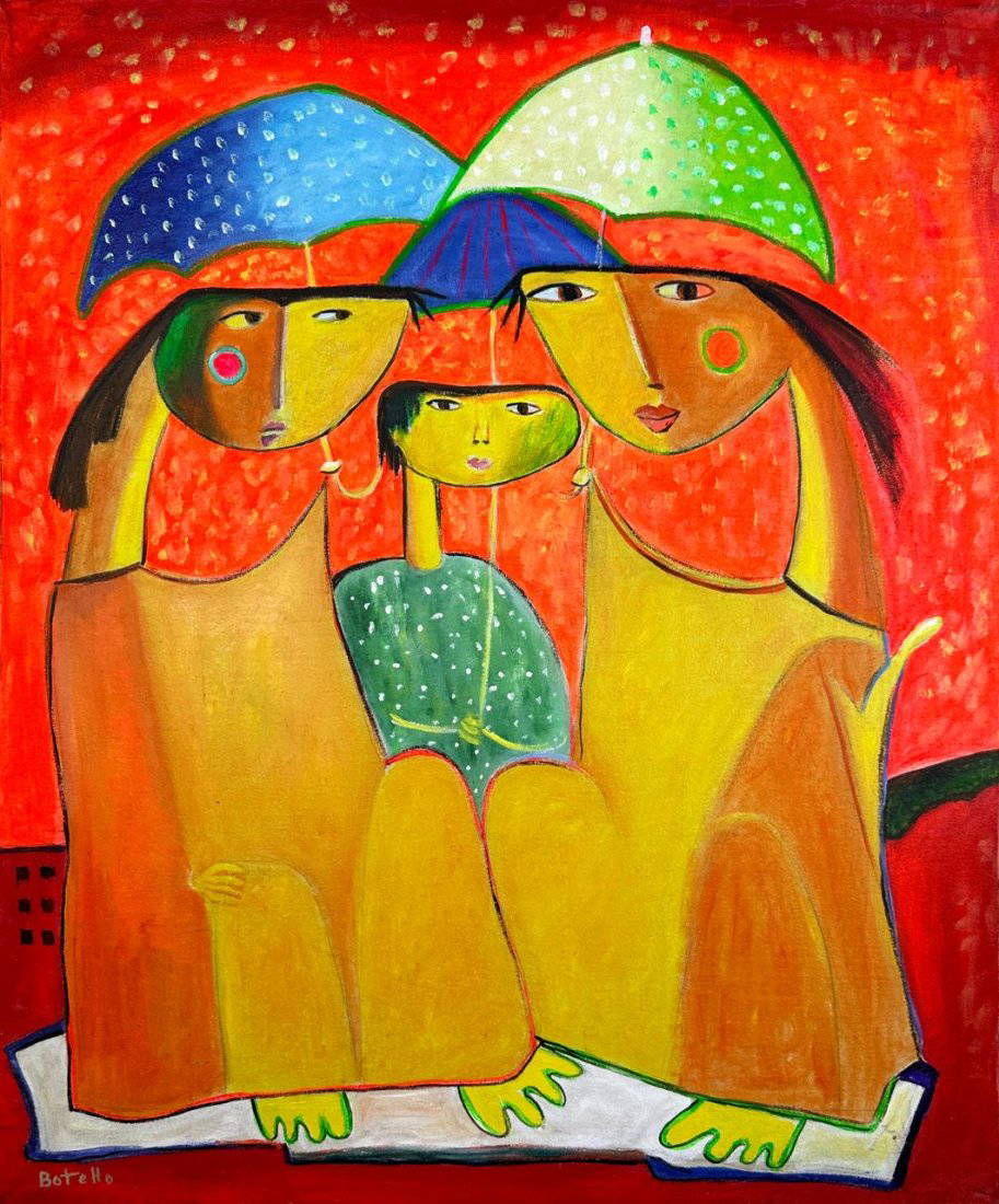 Angel Botello (oil On Canvas Painting) Style Of Auction