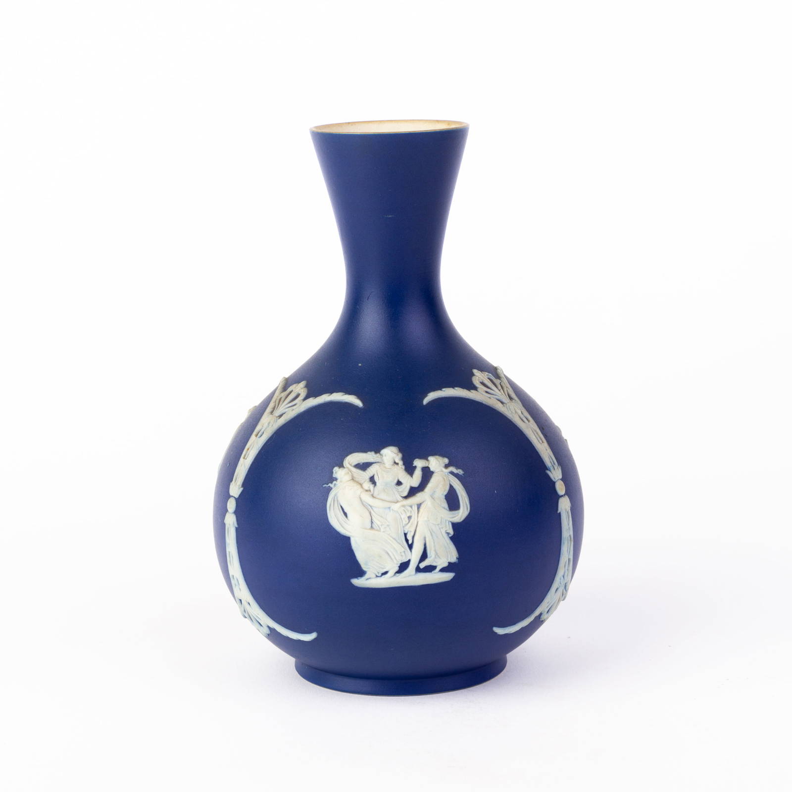 Wedgwood Portland Blue Jasperware Neoclassical Cameo Vase Auction