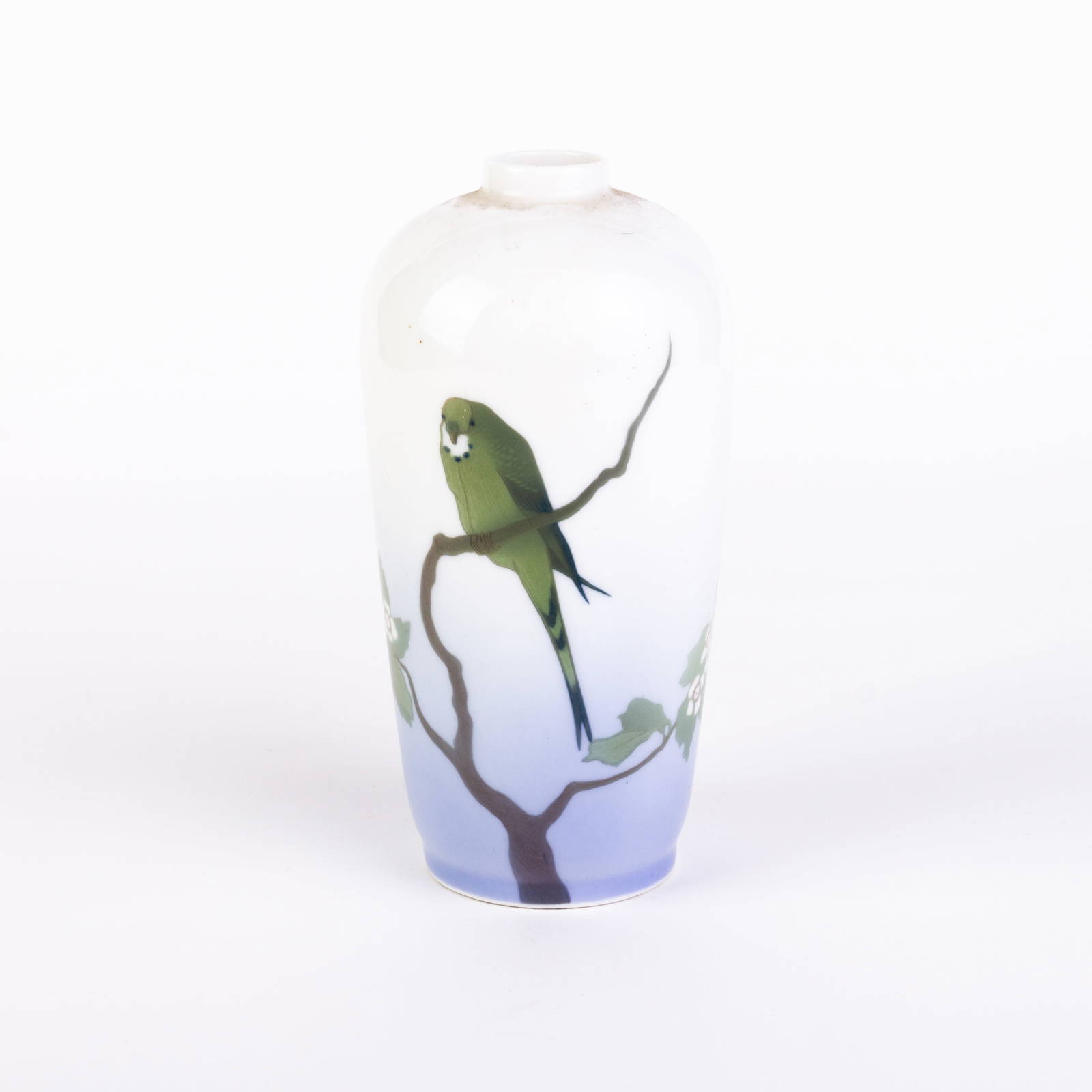Royal Copenhagen Art Nouveau Parakeet Porcelain Vase Auction