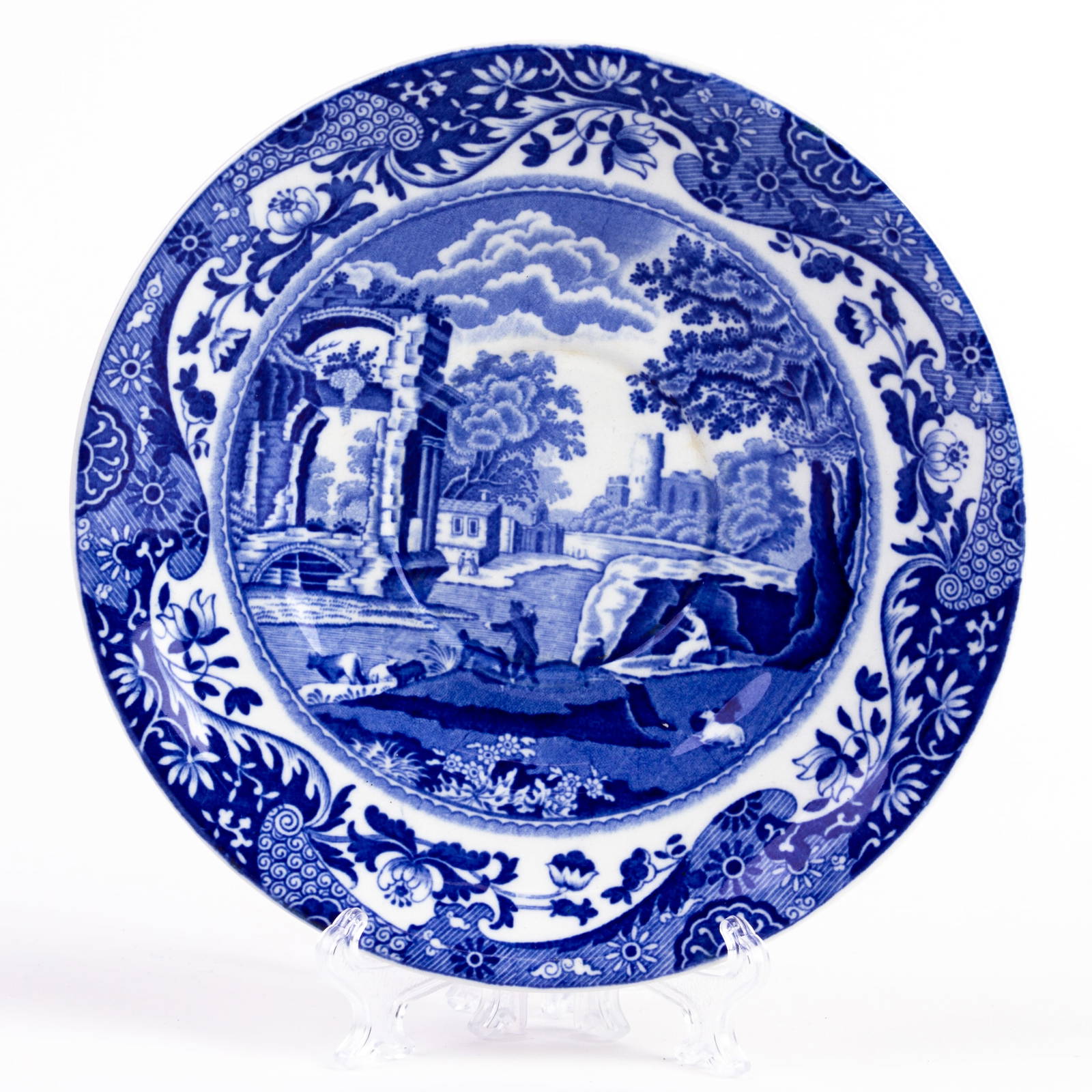 Copeland Spode Blue Italian Porcelain Plate Auction