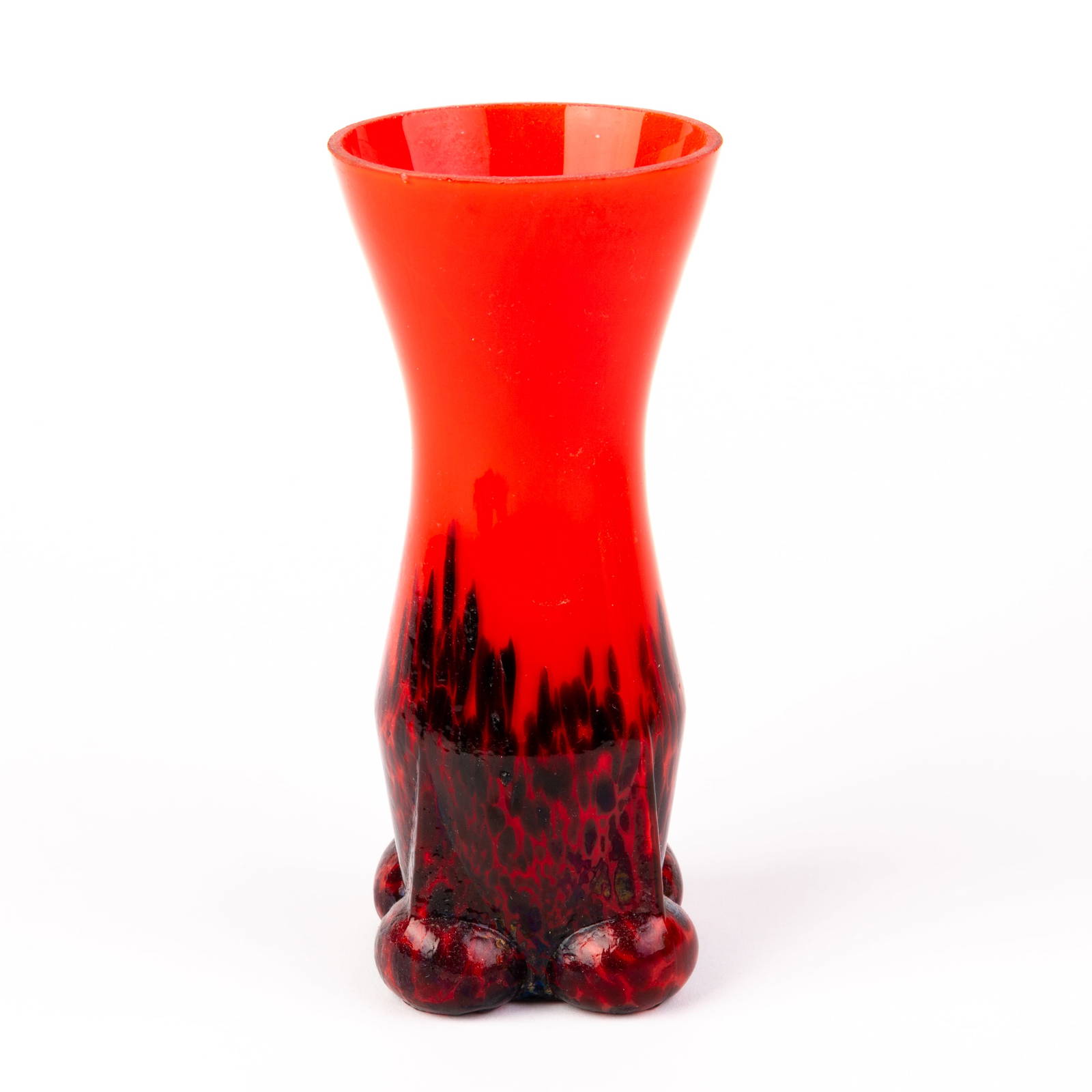 Czech Art Deco Red Spatter Glass Vase Auction