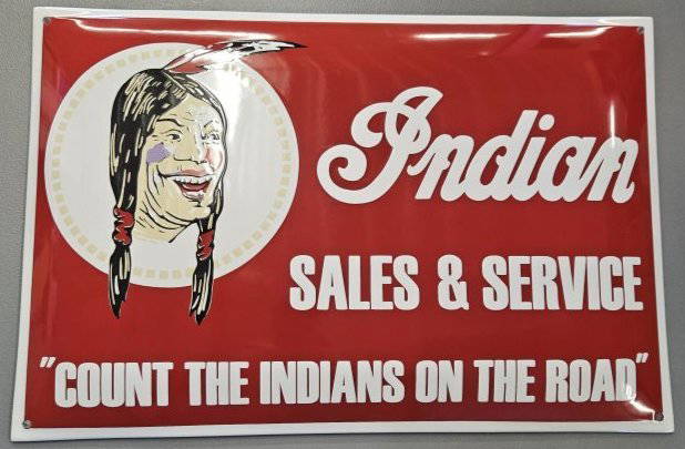 Nos Ssp Indian Motorcycle Sales & Service Porcelain Dealer Showroom ...