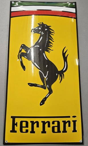 Vintage Nos Ssp Ferrari Porcelain Dealer Showroom Concave Race Gas ...