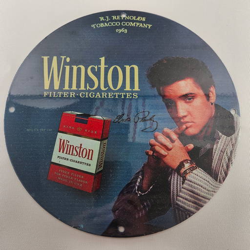 1963 Winston Filter Cigarettes "elvis" Gas Oil Garage Man Cave ...