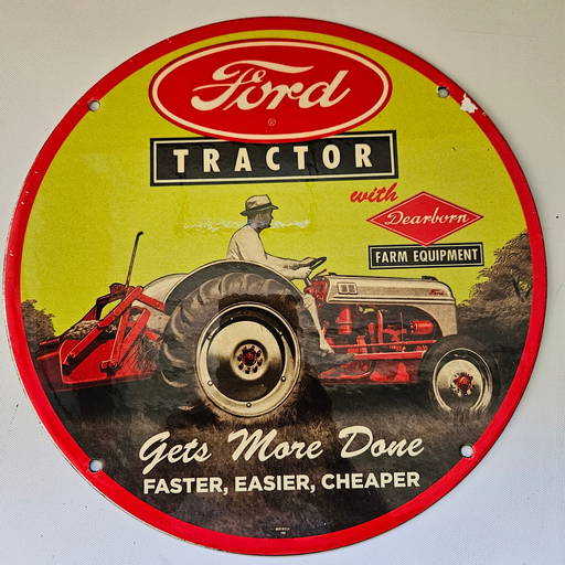 1948 Ford Tractor With Dearborn Farm Equipment Gas Oil Garage Man Cave ...