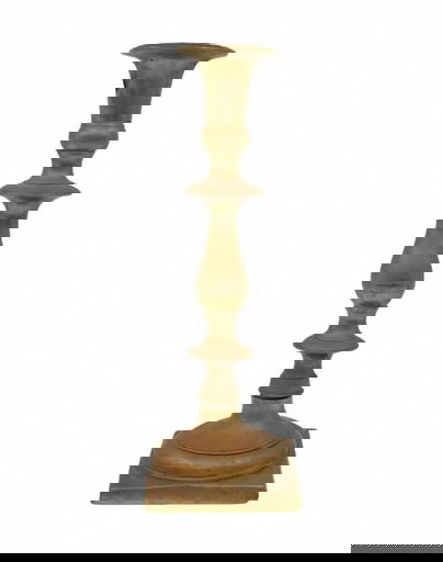 18th Century Ancient Jewish Candlestick Made Of Bronze (two Parts)