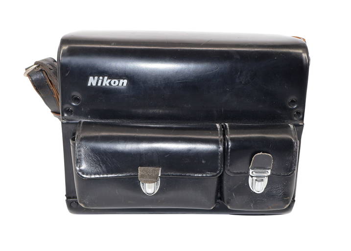 Vintage Black Leather Nikon Camera Bag