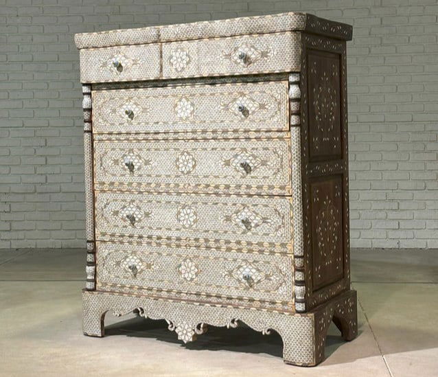 Syrian Mother Of Pearl Bridal Chest Auction