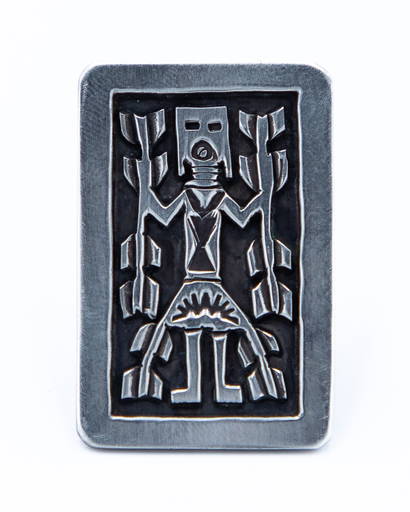 Vintage Hopi Mudhead Kachina Sterling Ring Sz. 7.5