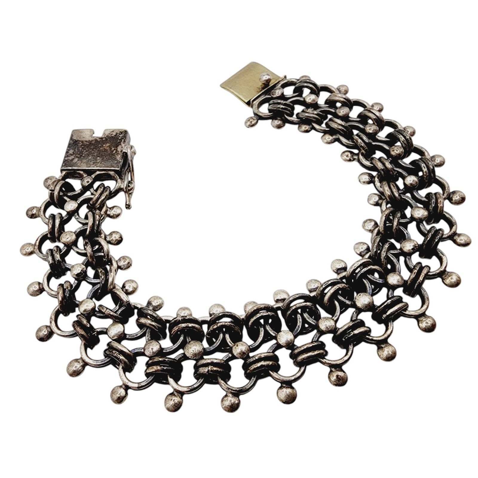 Signed Eagle 192 Mexico Sterling Link Bracelet Auction