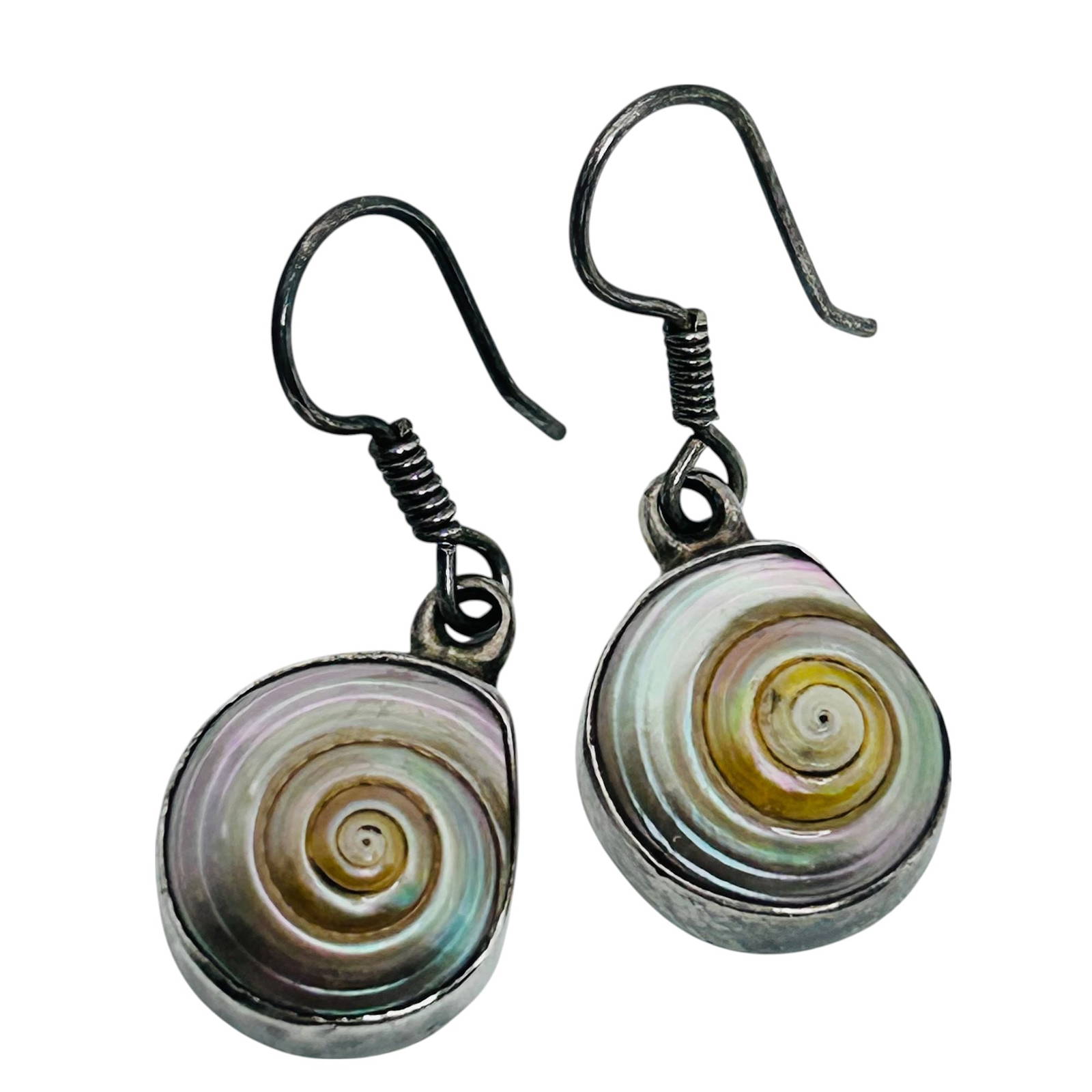 Southwest Signed T. Tucker Sterling Shell Dangle Earrings 4.47 G - Jul ...