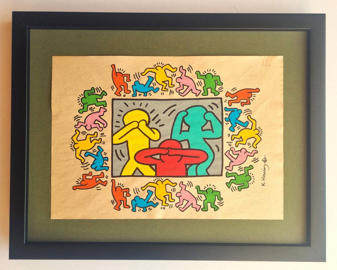 Keith Haring Hand Drawing And Signed Auction