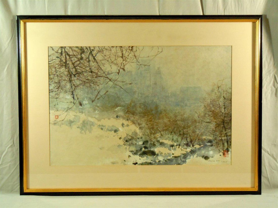 Chen Chi, "Central Park NY" Watercolor