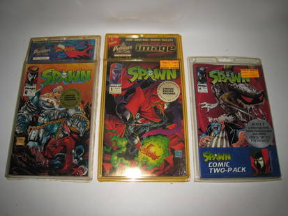 Spawn #1 Comic + Spawn Comics In Original Pedigree Packages Auction