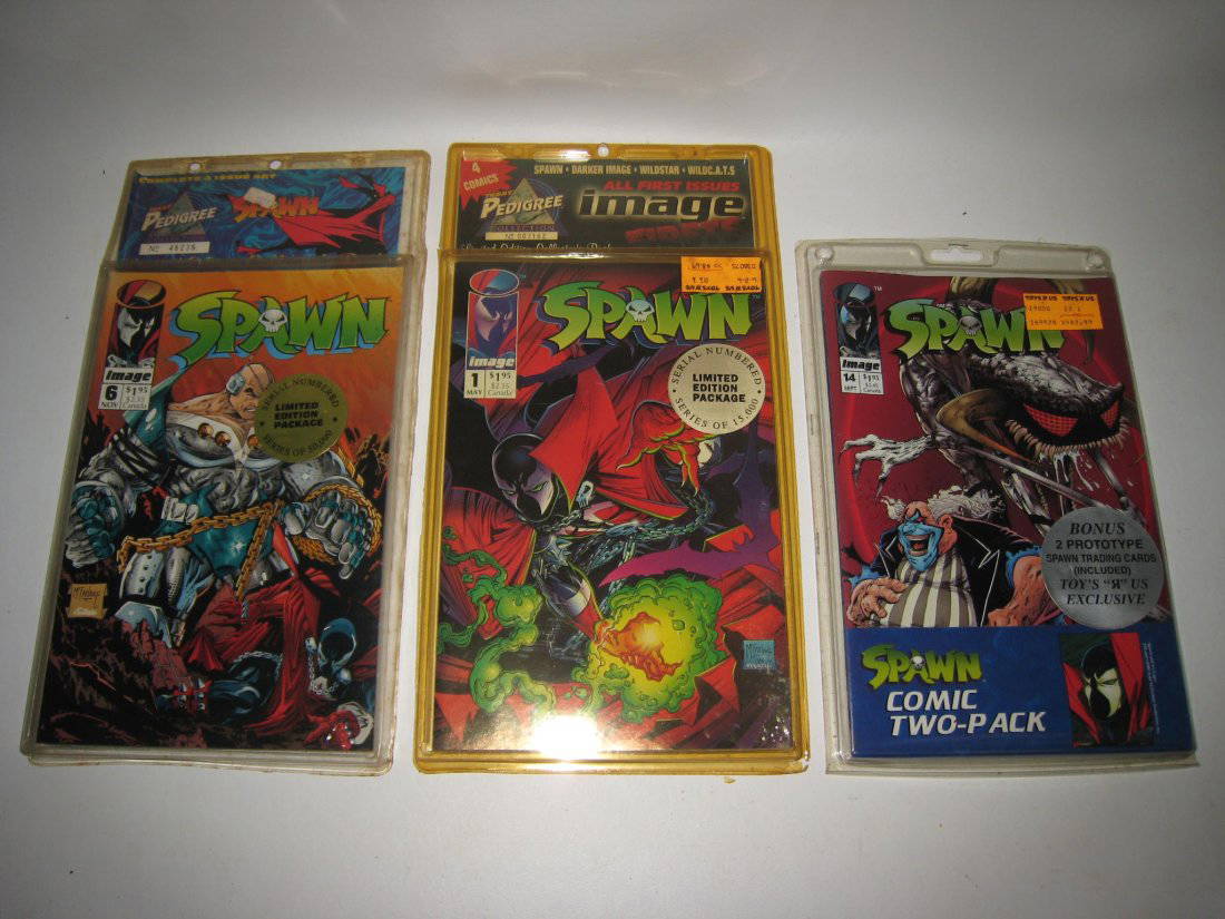 Spawn #1 Comic + Spawn Comics In Original Pedigree Packages Auction