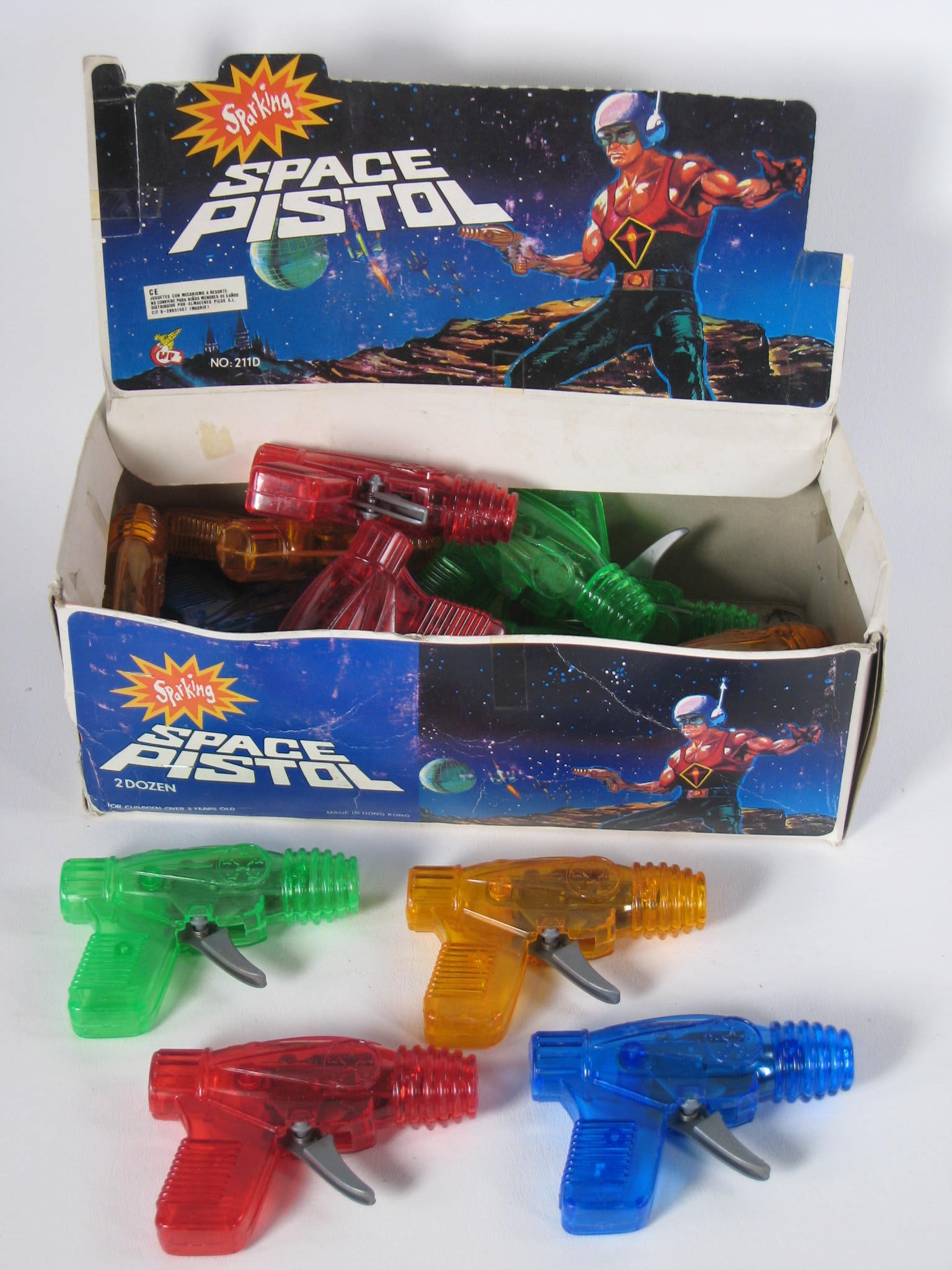 Space Pistol Boxed Display Set- Sparking Toy Guns Auction