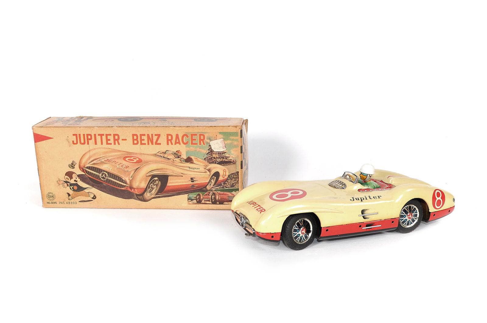 Marusan San 1950's Jupiter-benz Racer Mib Tin Litho Mercedes Benz ...