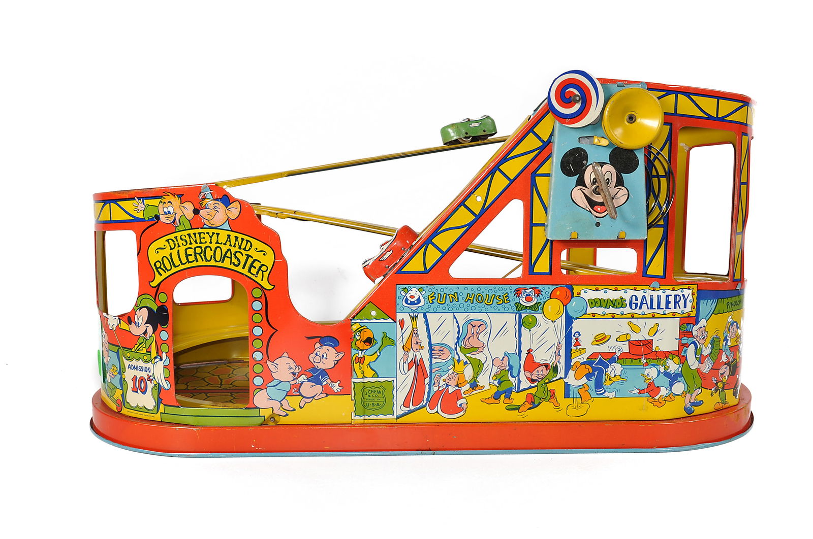 J. Chein Disney's Mickey Mouse Disneyland Roller Coaster Tin Litho ...