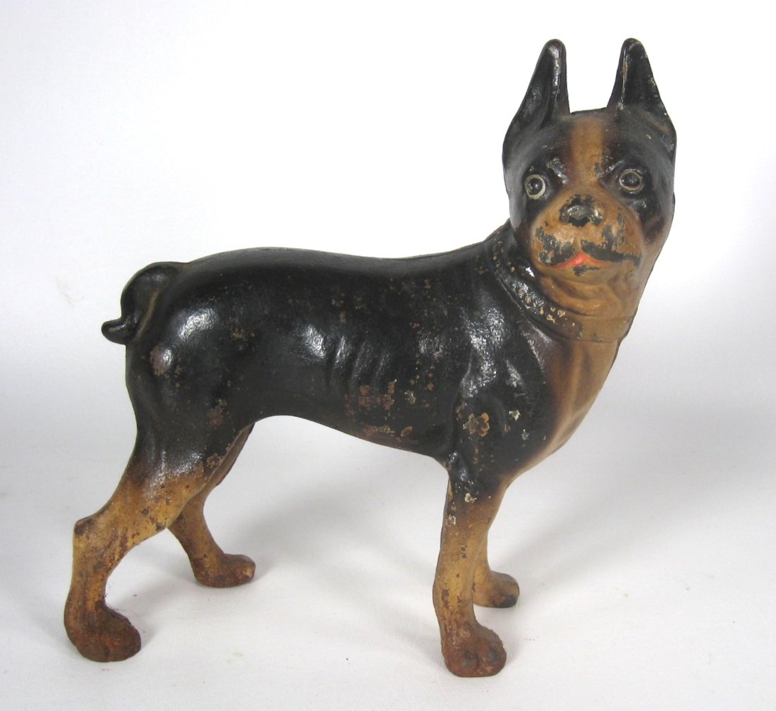 Antique Vindex Boston Bull Terrier Dog Cast Iron Door Stop Auction