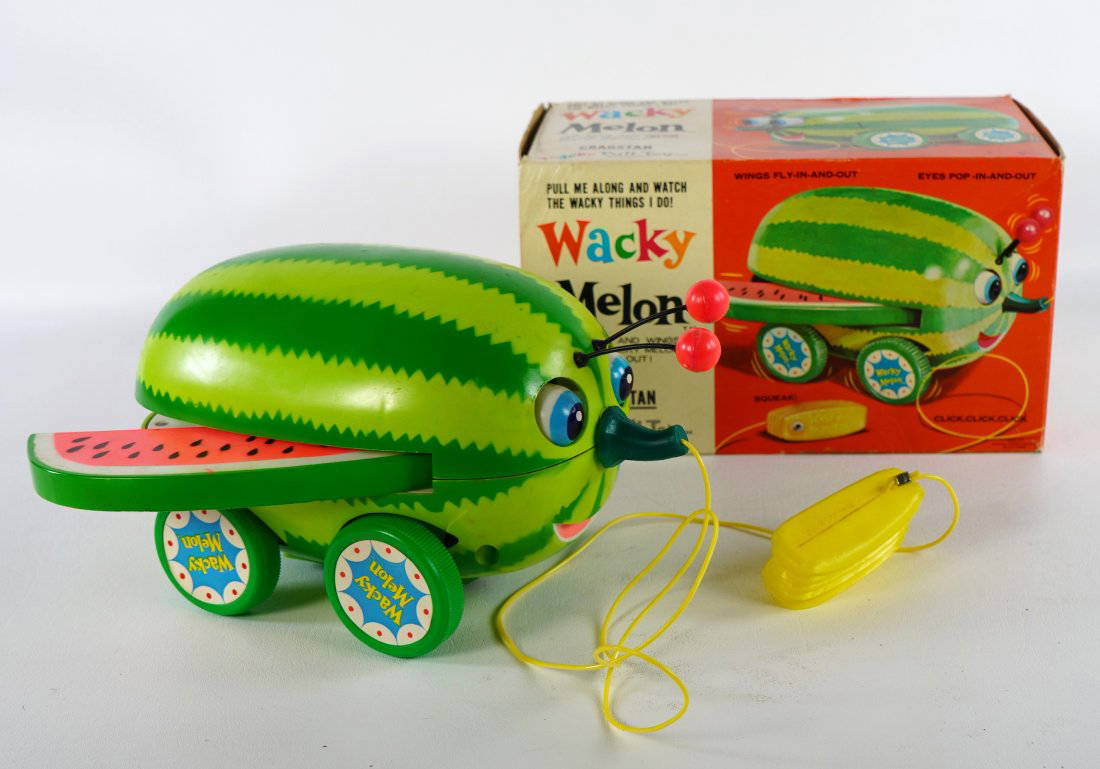 Cragstan Wacky Melon Pull Toy Tottaly Freaky! Auction